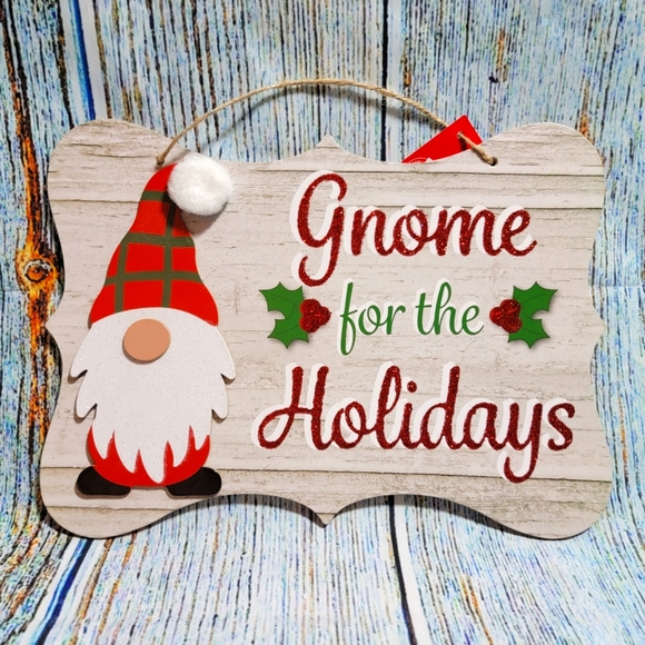 Holiday | Gnome Holiday Christmas Glitter Door Wall Decor | Poshmark